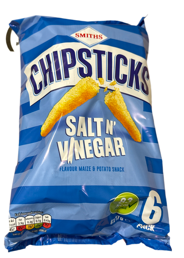 Salt & Vinegar Chipsticks 6 Pack - Little taste of home