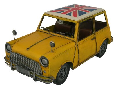 METAL ART YELLOW MINI UNION JACK ON ROOF - Little taste of home