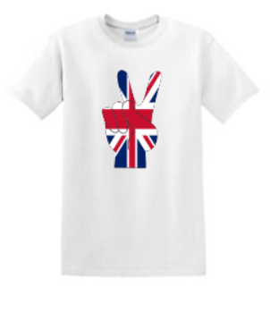 Peace Sign with British Flag T-Shirt Design - Little taste of home