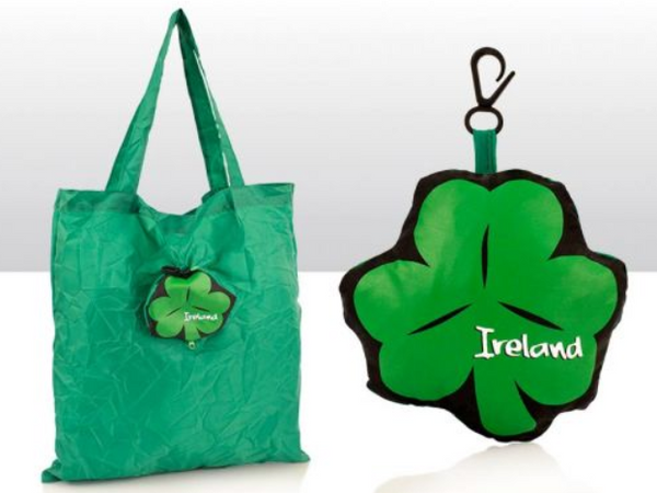 Ireland fold up shopping bag in shamrock pouch - Little taste of home